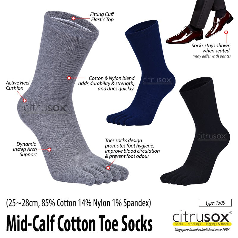 Mid-Calf Cotton Toe Socks – Citrusox
